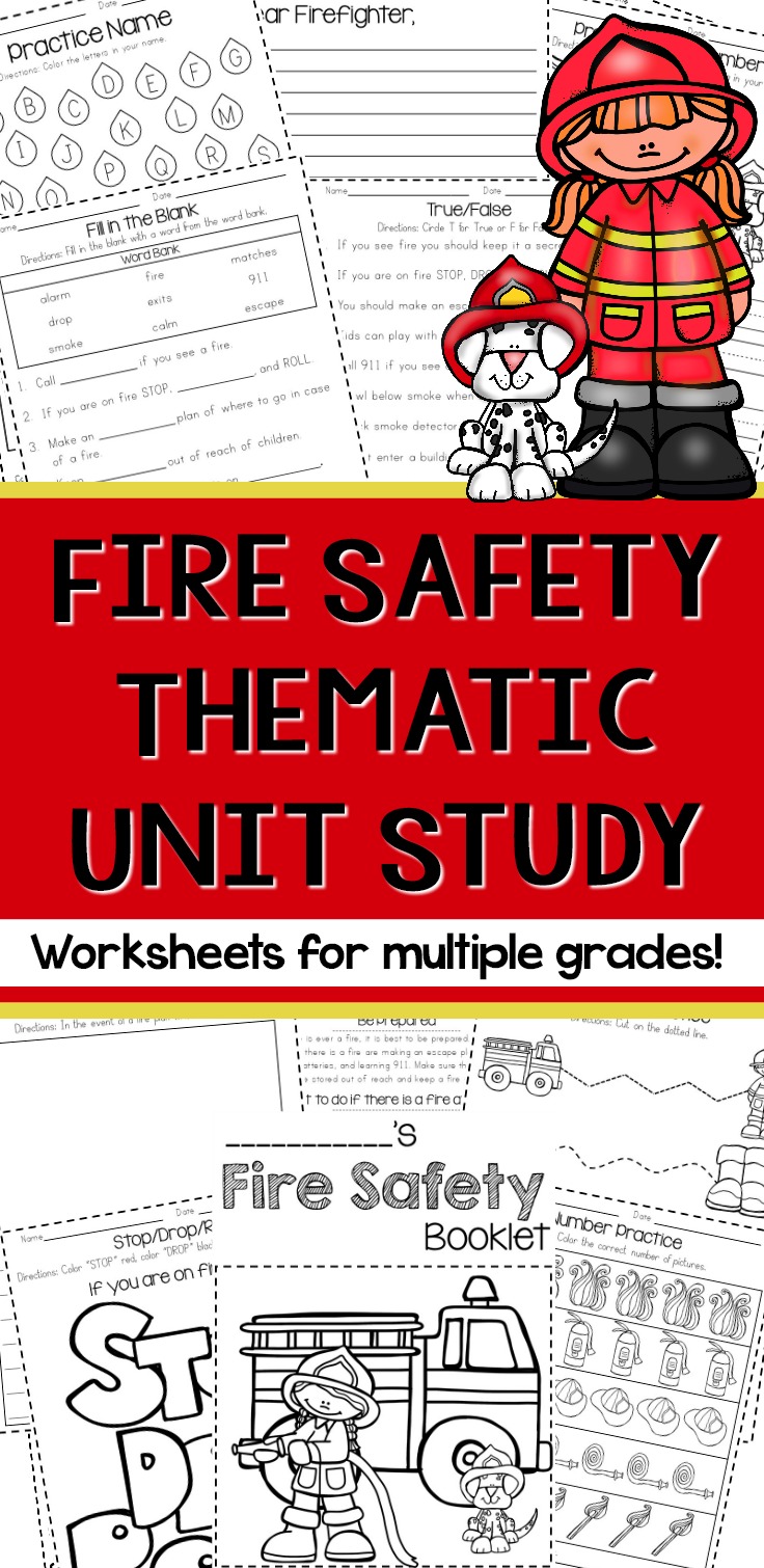 Fire Safety Thematic Unit | Unit Study for Homeschool | Multiple Grades ...