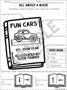 Kindergarten No-Prep Packet | Car/Vehicle Themed | English Language ...