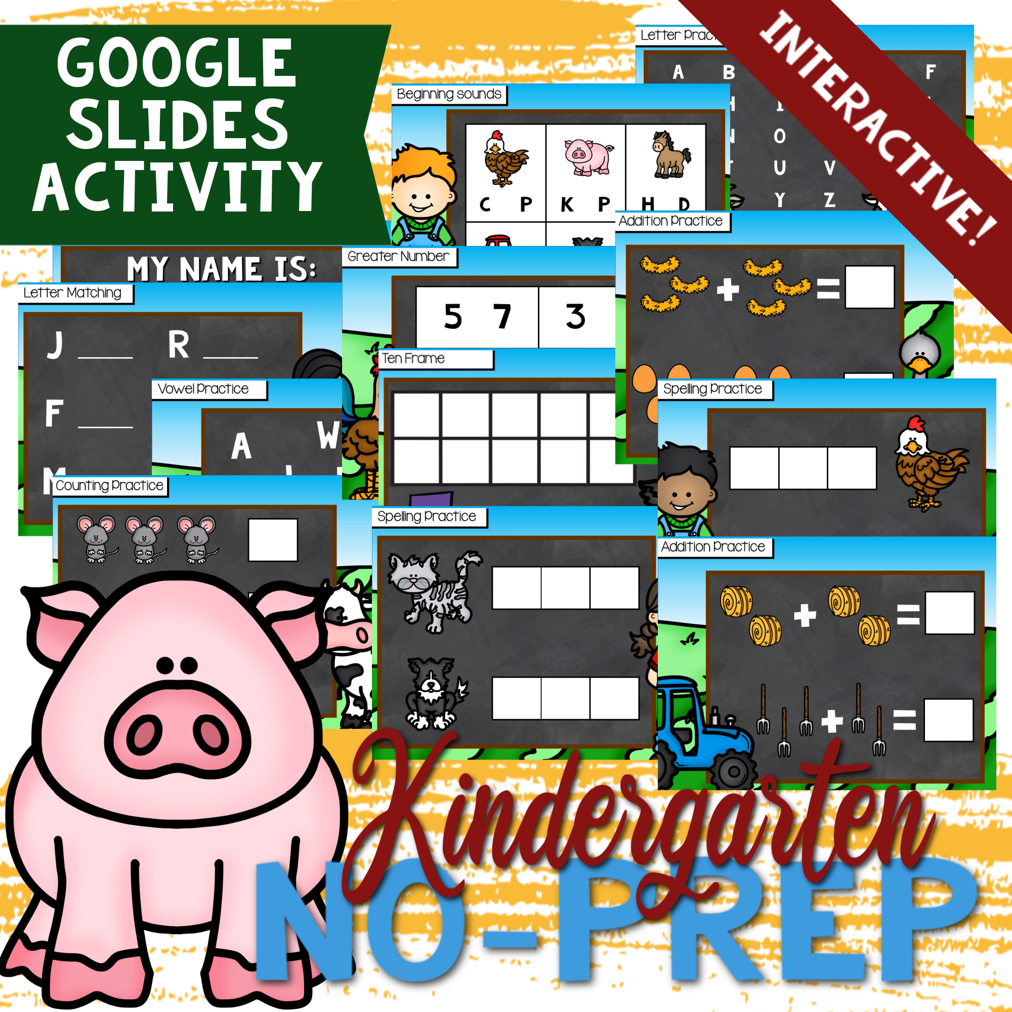 Kindergarten Farm Theme No-Prep Printable Packet - Calm & Wave