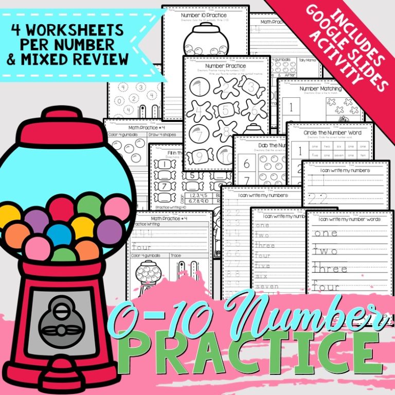 0-10 Number Practice Worksheets | Homeschool | Printables | Digital ...