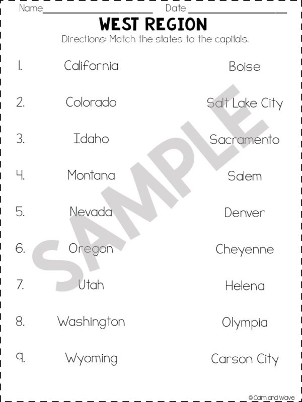 United States Regions Worksheets and Printables | Homeschool ...