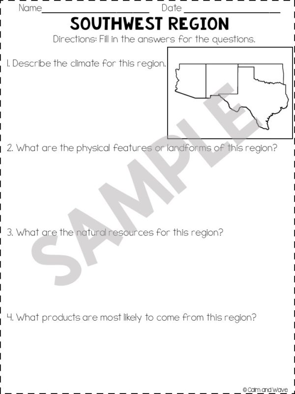 United States Regions Worksheets and Printables | Homeschool ...