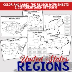 United States Regions Worksheets and Printables | Homeschool ...