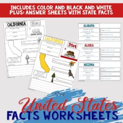 United States Facts Worksheets and Printables | Homeschool | Geography ...