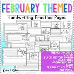February Themed Handwriting Worksheets | Copywork | Printables ...