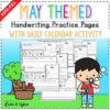 May Themed Handwriting Worksheets with Daily Calendar Work | Copywork ...