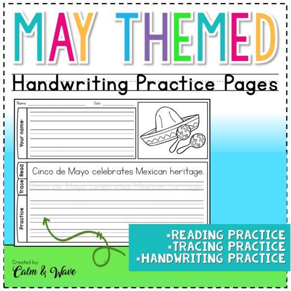 May Themed Handwriting Practice | Copywork | First Grade | Homeschool ...