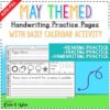 May Themed Handwriting Worksheets with Daily Calendar Work | Copywork ...