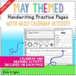 May Themed Handwriting Worksheets with Daily Calendar Work | Copywork ...