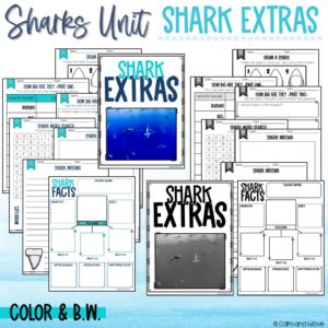 Sharks Printable Worksheet Unit Study with Lapbook or Interactive ...