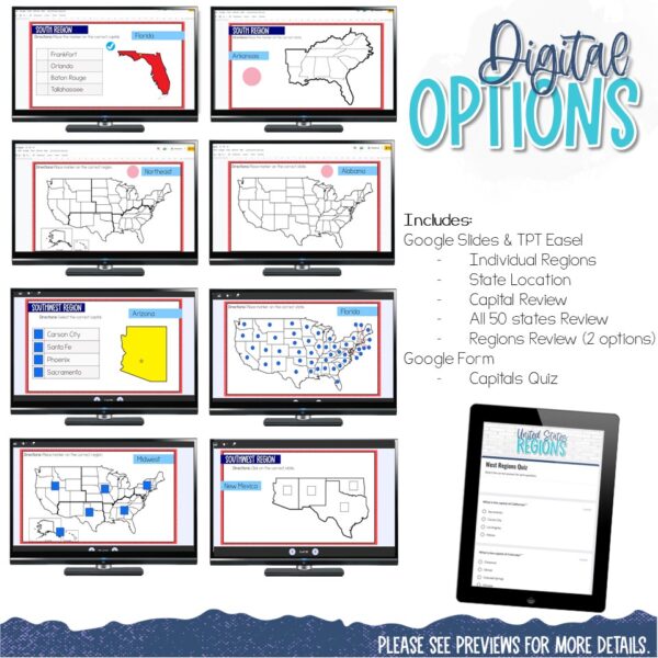United States Regions Worksheet Printables - Calm & Wave