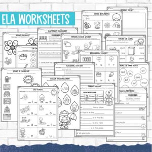 Spring Themed Kindergarten No-Prep ELA and Math Worksheets and Digital ...