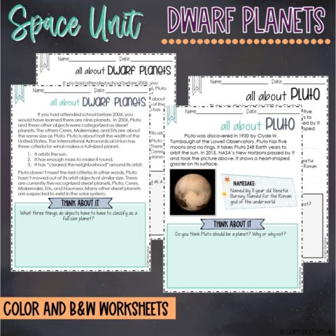 Space Unit Study with Printable Worksheets - Calm & Wave