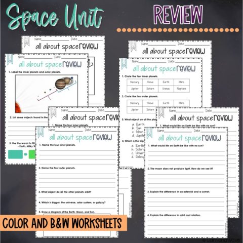 Space Unit Study with Printable Worksheets - Calm & Wave