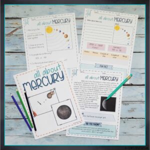 Free Planet Mercury Space Worksheets - Calm & Wave