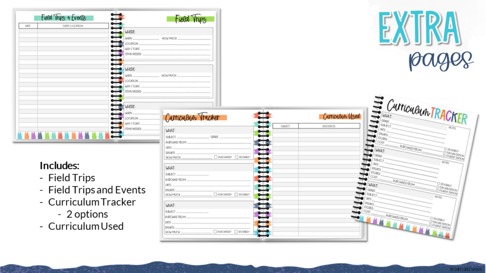 Printable Homeschool Planner - Calm & Wave