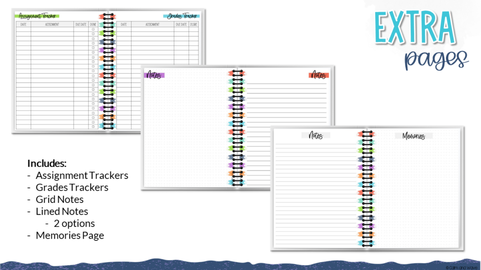Printable Homeschool Planner - Calm & Wave
