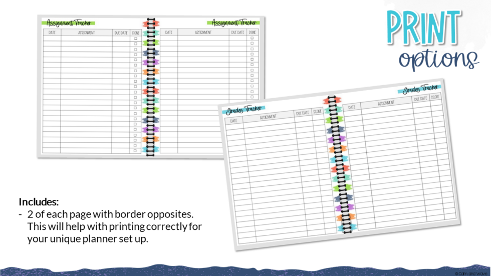 Printable Homeschool Planner - Calm & Wave