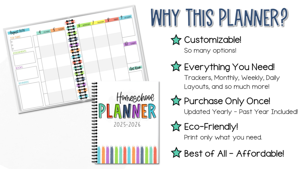 Printable Homeschool Planner - Calm & Wave
