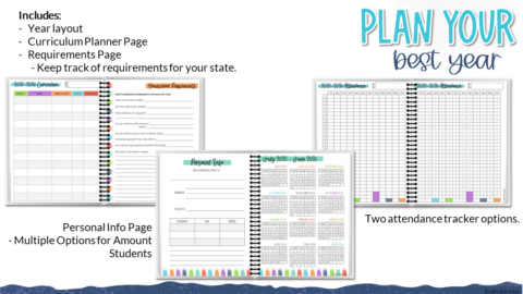 Printable Homeschool Planner - Calm & Wave